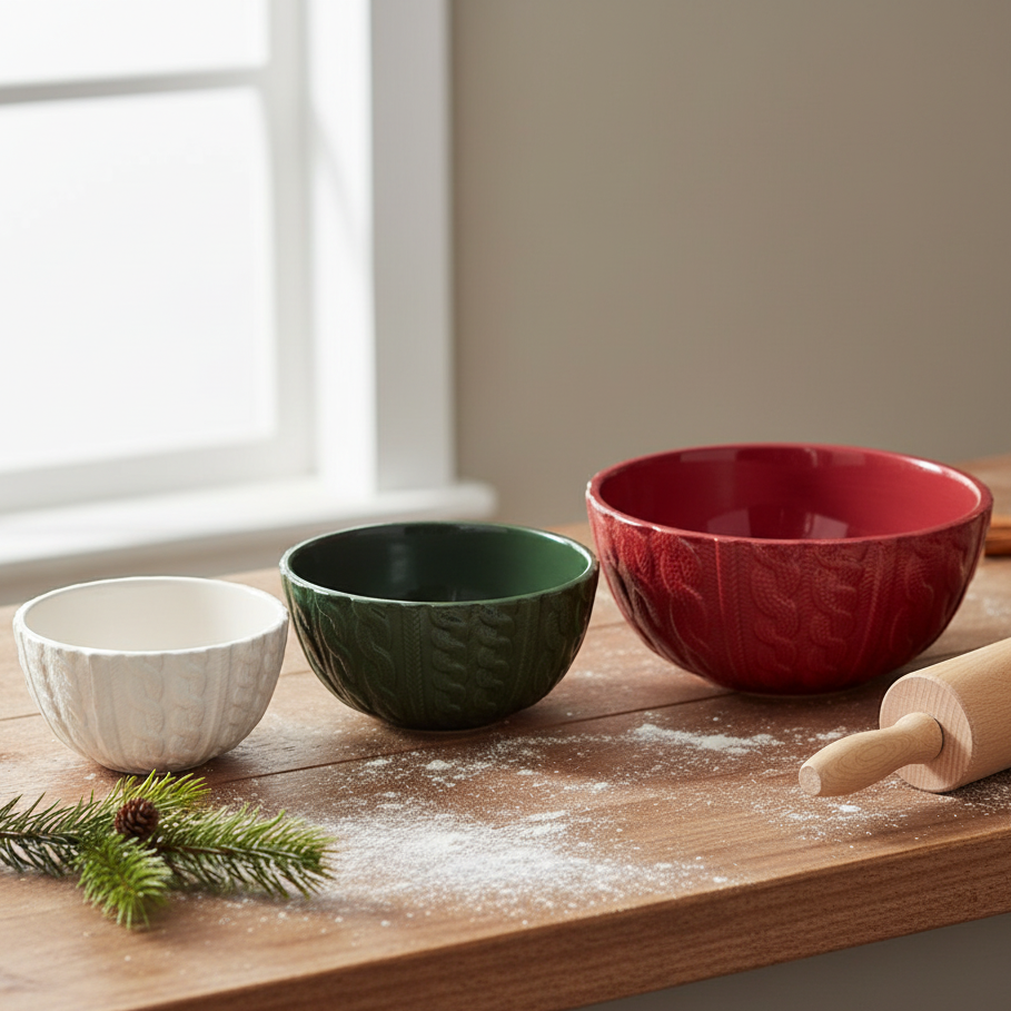 Nesting Bowls with Knit Texture by Transpac Imports – Montana Gift Corral