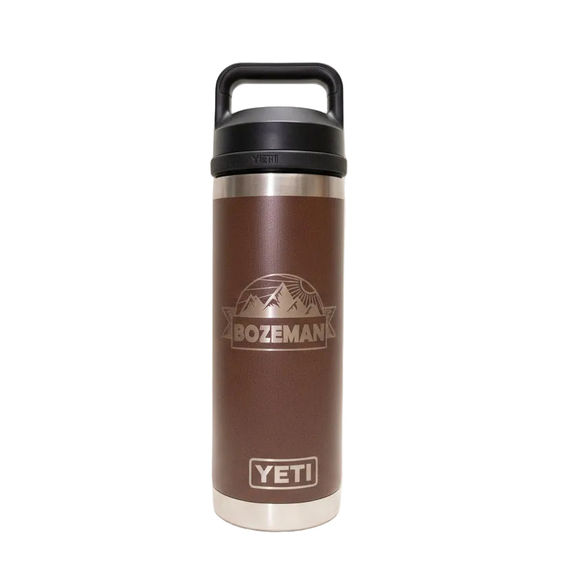 Bozeman Banner Engraved YETI Rambler 18 oz Bottle with Chug Cap by Mon ...