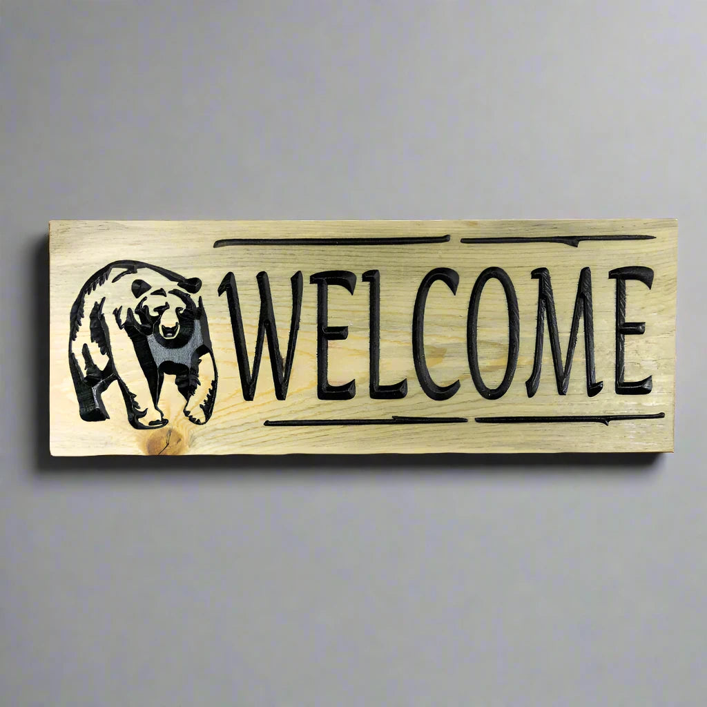 Wood Welcome Sign by Knotty Pine Woodworks (6 Styles) – Montana Gift Corral