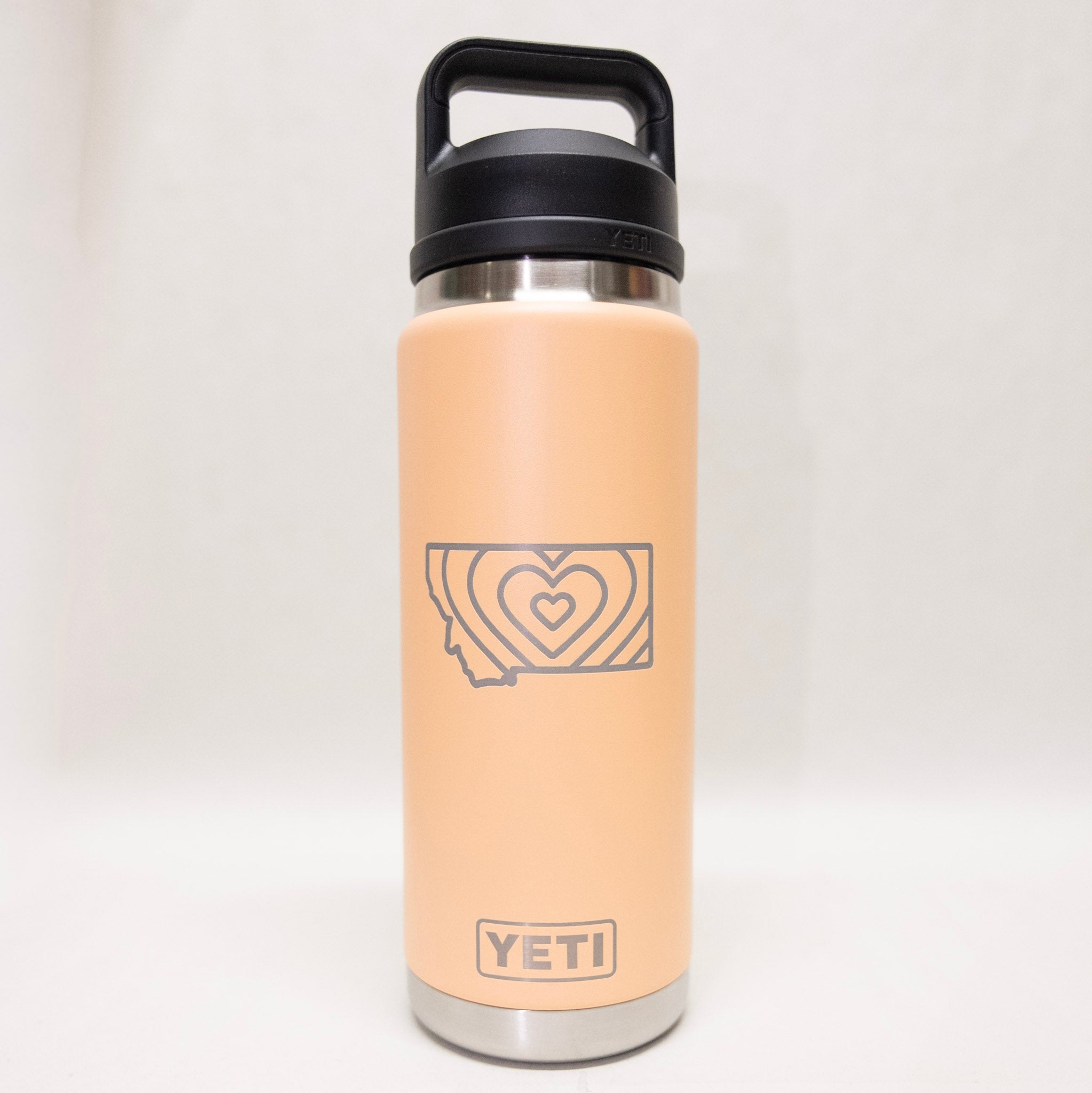 Retro Heart Montana Engraved YETI Rambler 26 oz Bottle with Chug Cap b ...