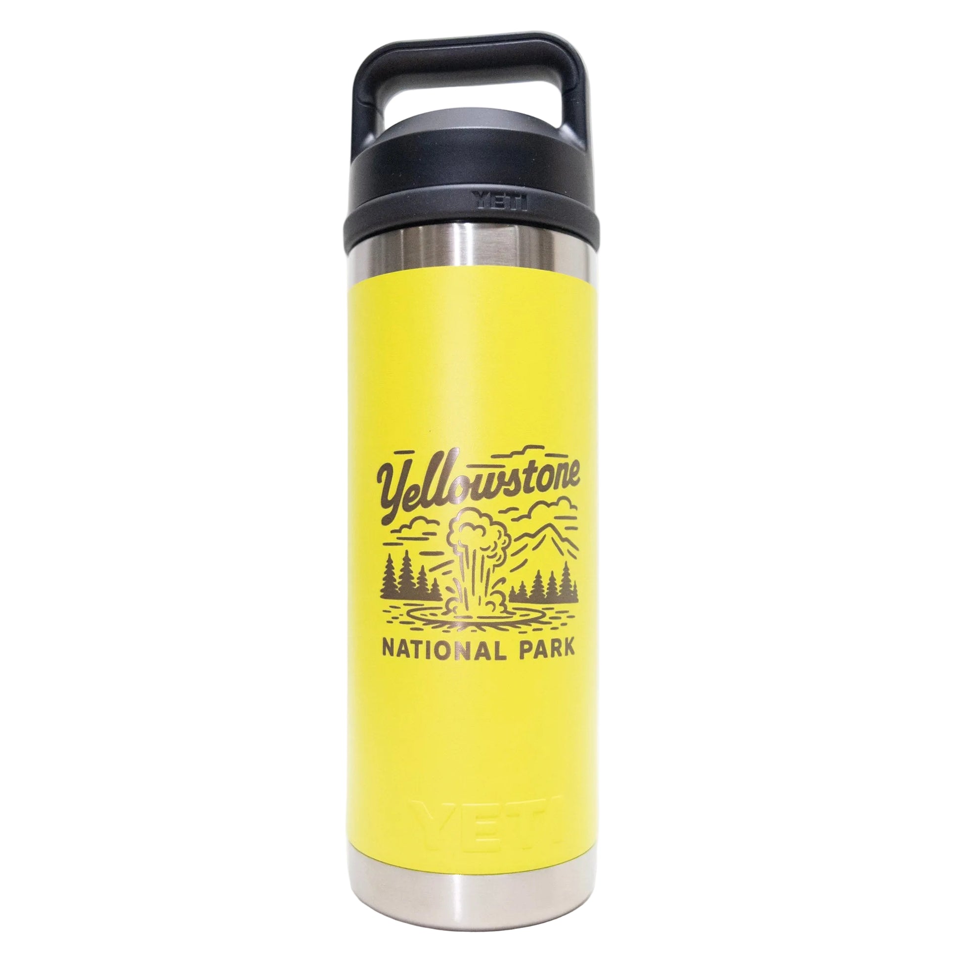 Yellowstone National Park Engraved YETI Rambler 18 oz Bottle with Chug ...